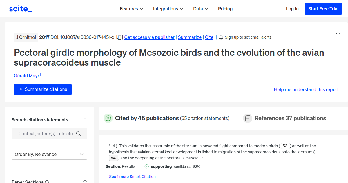 Pectoral girdle morphology of Mesozoic birds and the evolution of the ...
