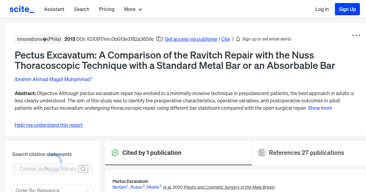 Pectus Excavatum: A Comparison of the Ravitch Repair with the Nuss ...