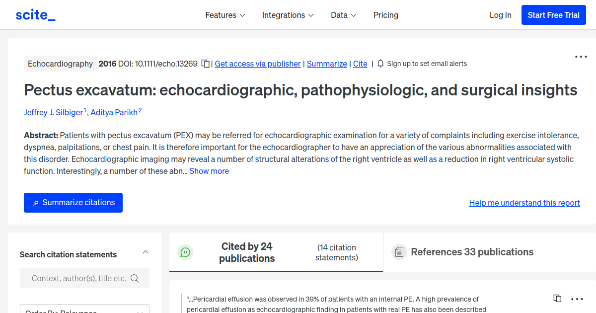 Pectus excavatum: echocardiographic, pathophysiologic, and surgical ...