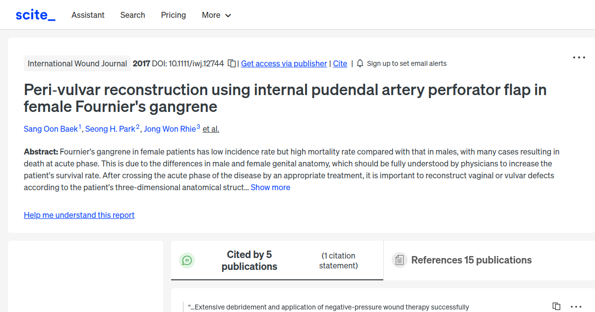 Peri-vulvar reconstruction using internal pudendal artery perforator ...