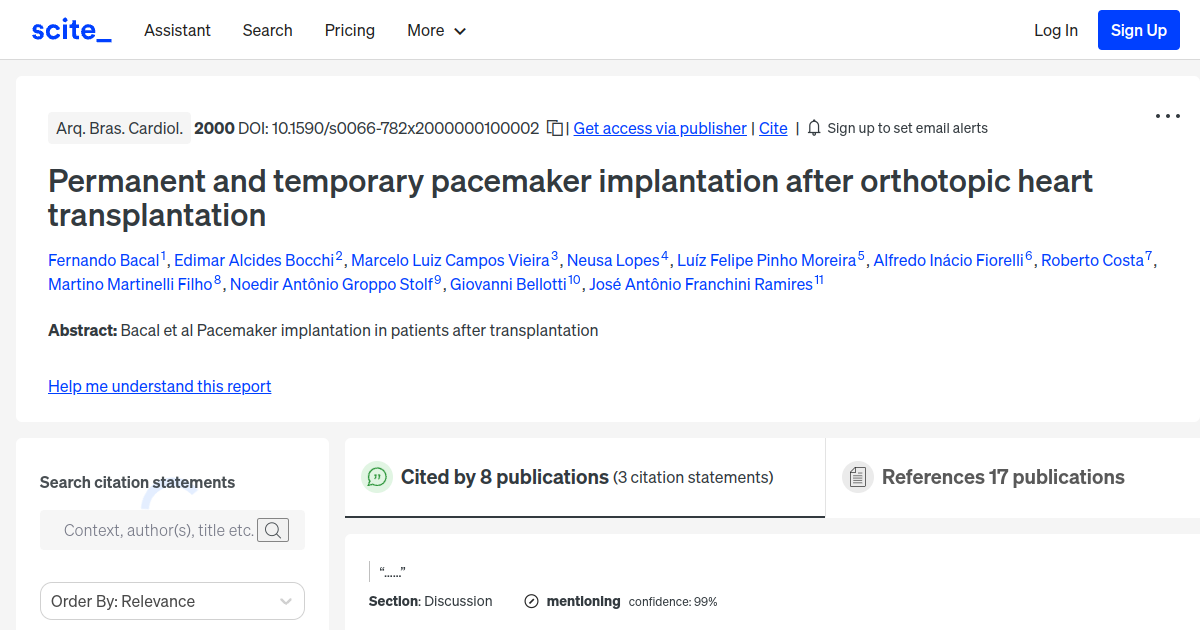Permanent and temporary pacemaker implantation after orthotopic heart ...