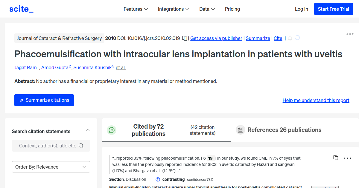 Phacoemulsification with intraocular lens implantation in patients with ...