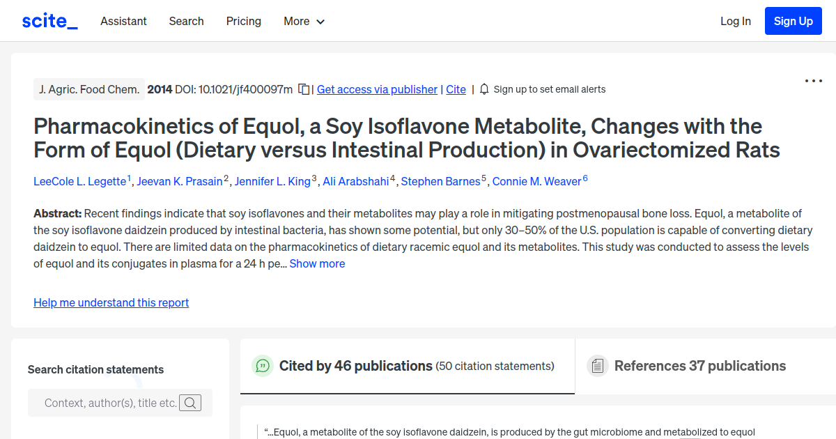 Pharmacokinetics of Equol, a Soy Isoflavone Metabolite, Changes with ...
