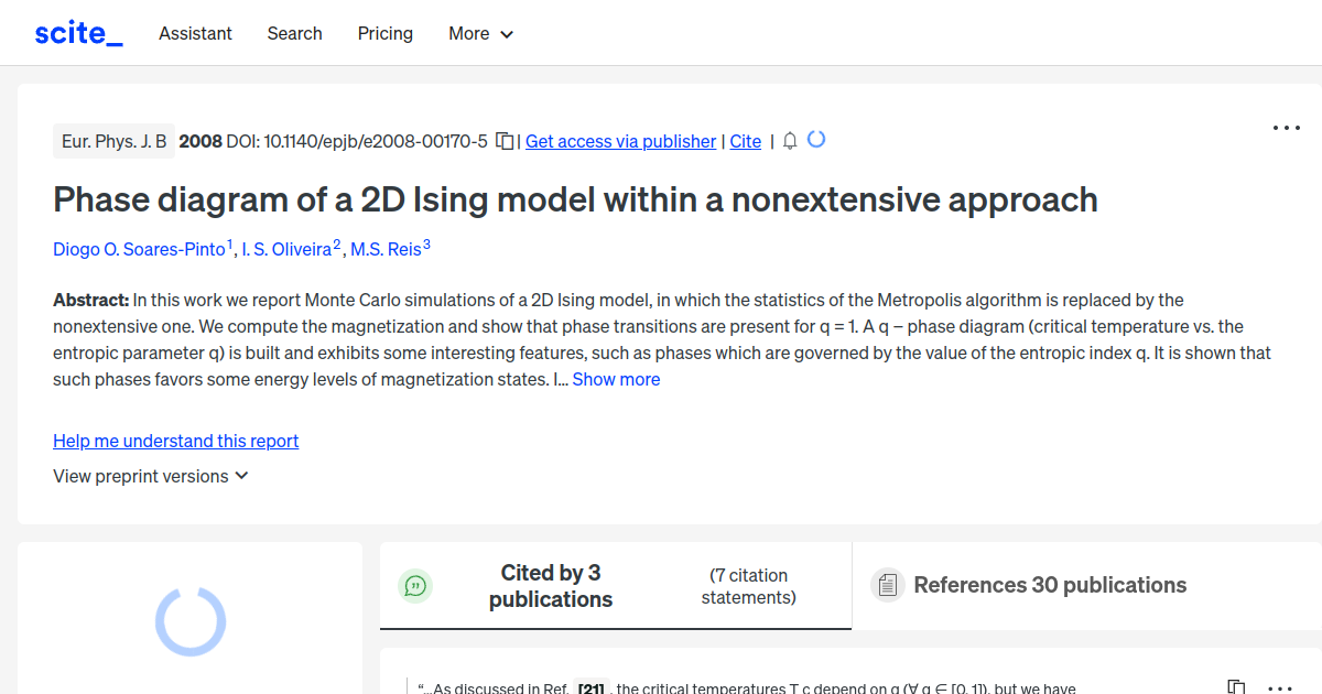 Phase diagram of a 2D Ising model within a nonextensive approach ...