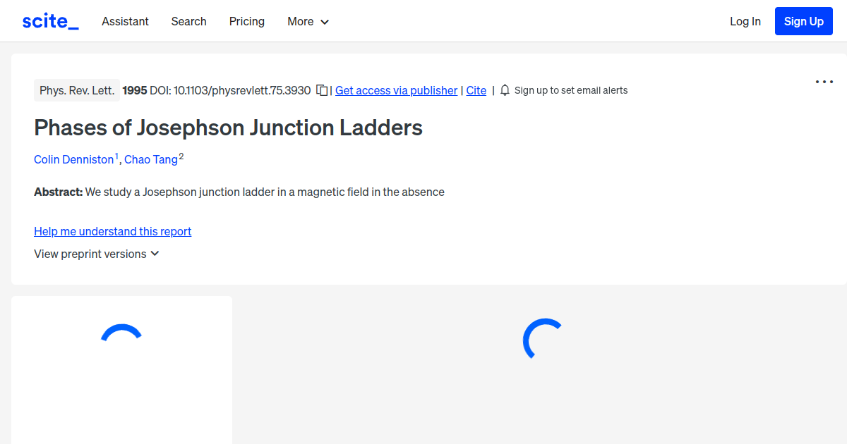 Phases of Josephson Junction Ladders - [scite report]