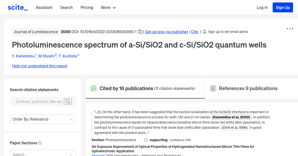 Photoluminescence spectrum of a-Si/SiO2 and c-Si/SiO2 quantum wells ...