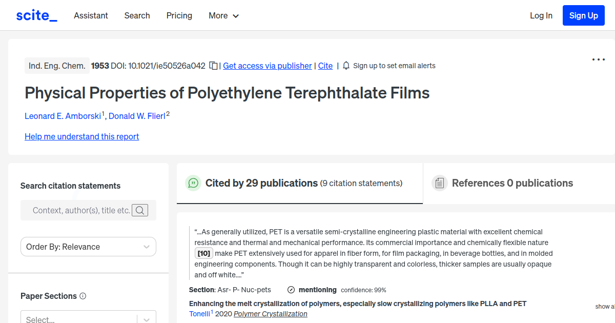 Physical Properties of Polyethylene Terephthalate Films
