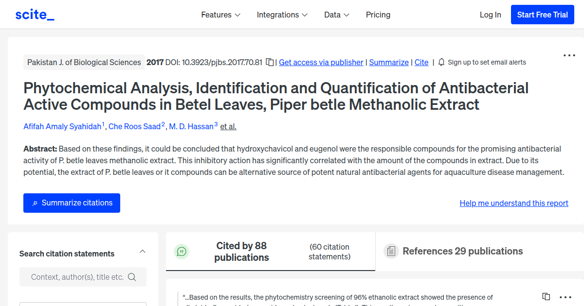 Phytochemical Analysis, Identification and Quantification of ...