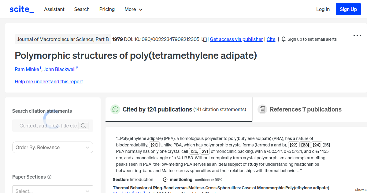 Polymorphic structures of poly(tetramethylene adipate) - [scite report]