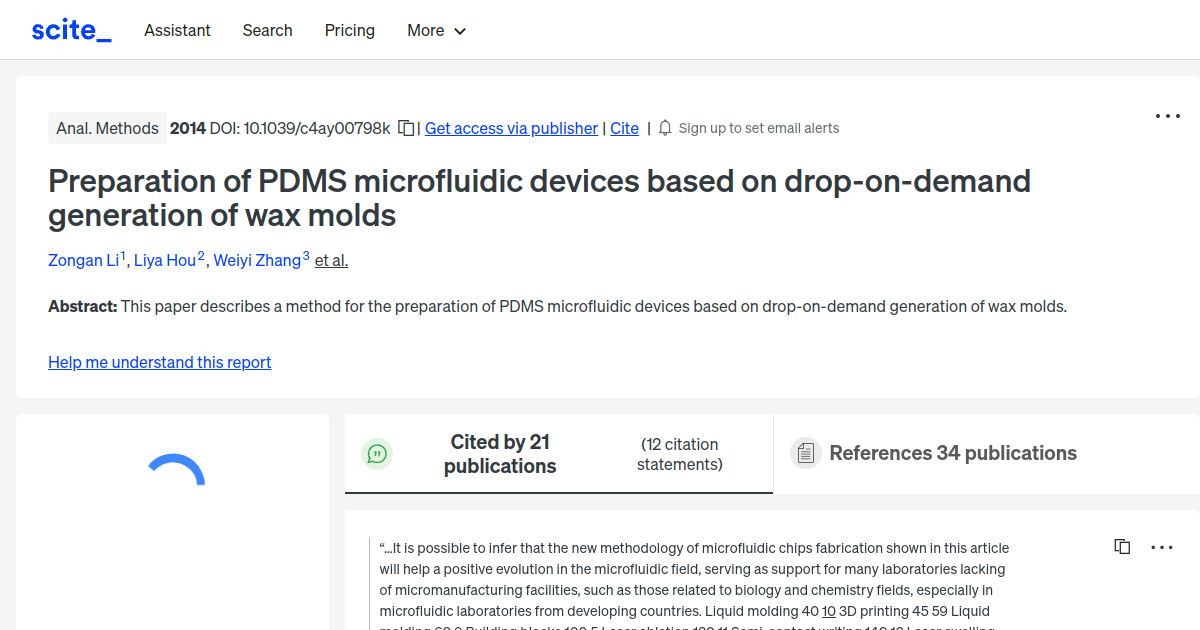 Preparation of PDMS microfluidic devices based on drop-on-demand ...