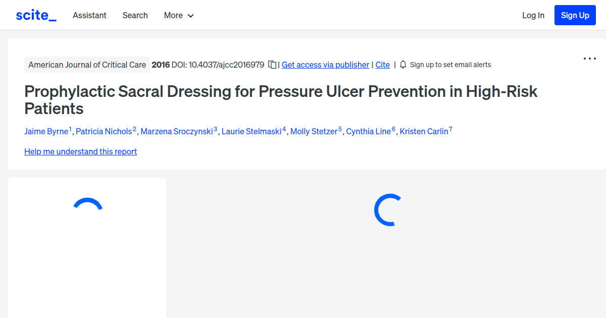 Prophylactic Sacral Dressing for Pressure Ulcer Prevention in High-Risk ...