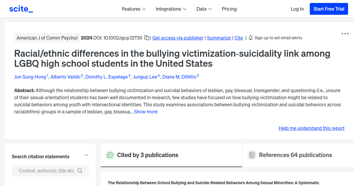 Racial/ethnic differences in the bullying victimization‐suicidality ...