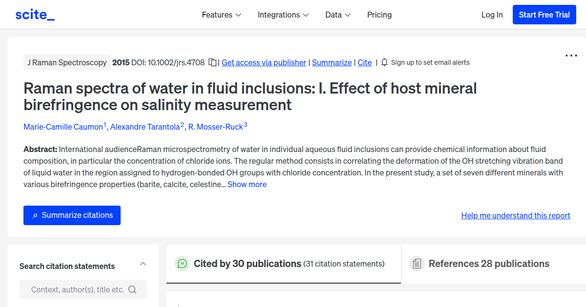 Raman spectra of water in fluid inclusions: I. Effect of host mineral ...