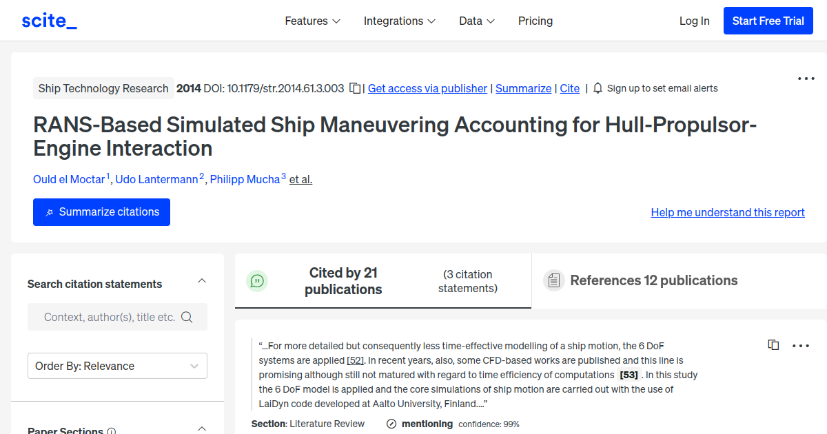 RANS-Based Simulated Ship Maneuvering Accounting for Hull-Propulsor ...