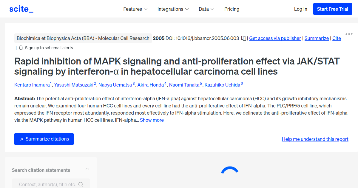 [citation report] Rapid inhibition of MAPK signaling and anti ...