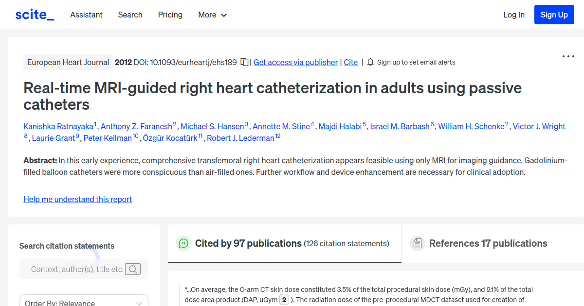 Real-time MRI-guided right heart catheterization in adults using ...