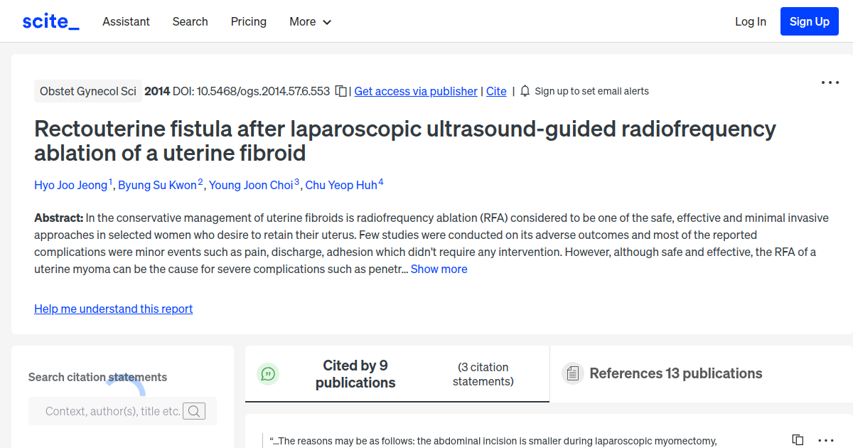 Rectouterine fistula after laparoscopic ultrasound-guided ...