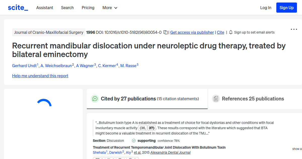 Recurrent mandibular dislocation under neuroleptic drug therapy ...