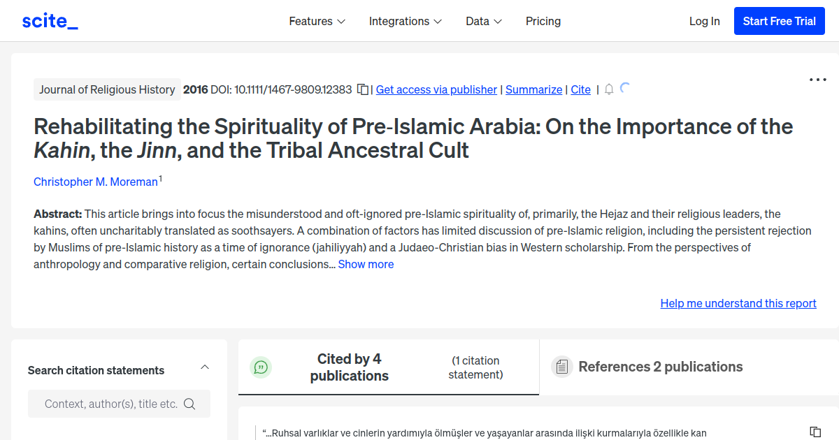 Rehabilitating the Spirituality of Pre‐Islamic Arabia: On the ...