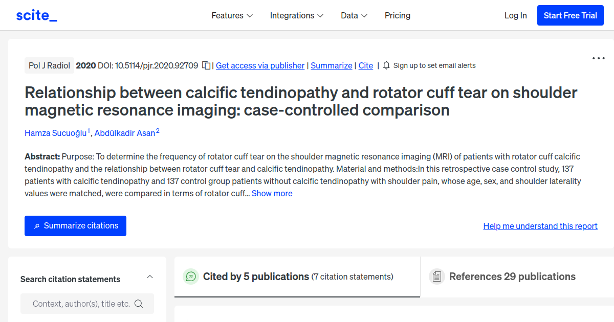 Relationship between calcific tendinopathy and rotator cuff tear on ...