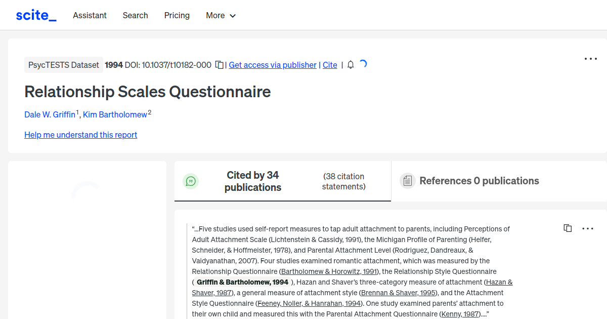 Relationship Scales Questionnaire
