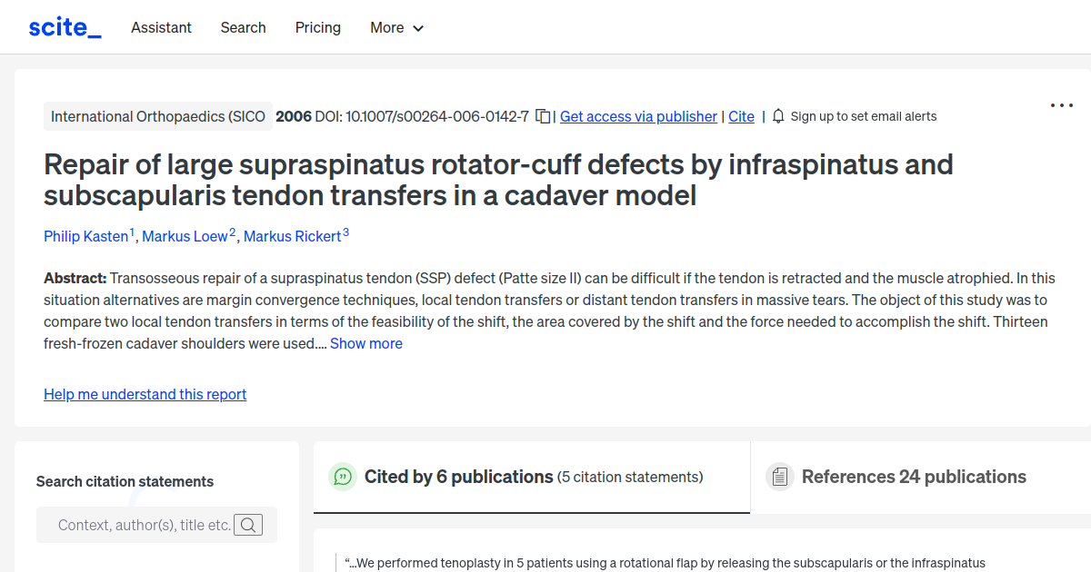 Repair of large supraspinatus rotator-cuff defects by infraspinatus and ...