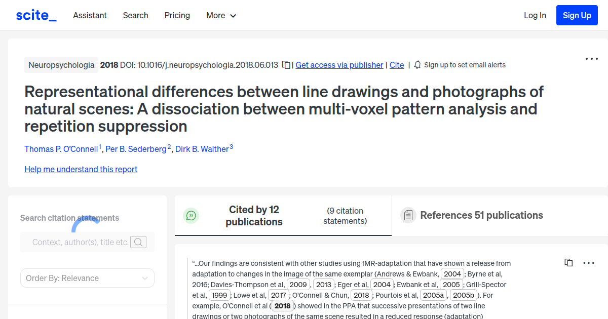 Representational differences between line drawings and photographs of ...