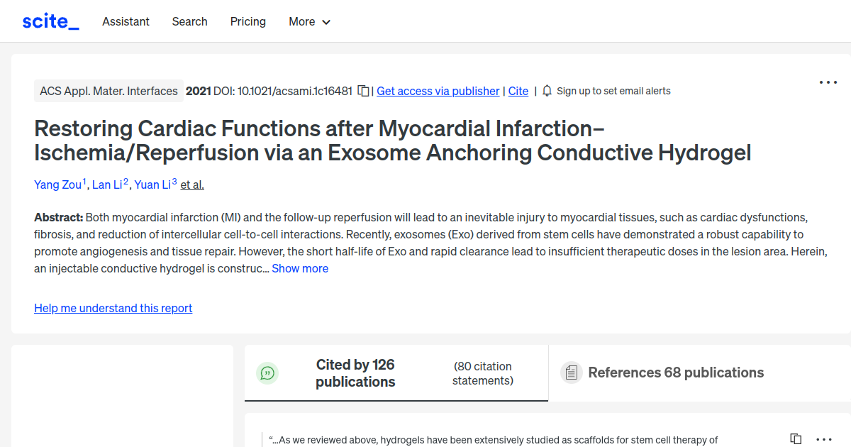 Restoring Cardiac Functions after Myocardial Infarction–Ischemia ...