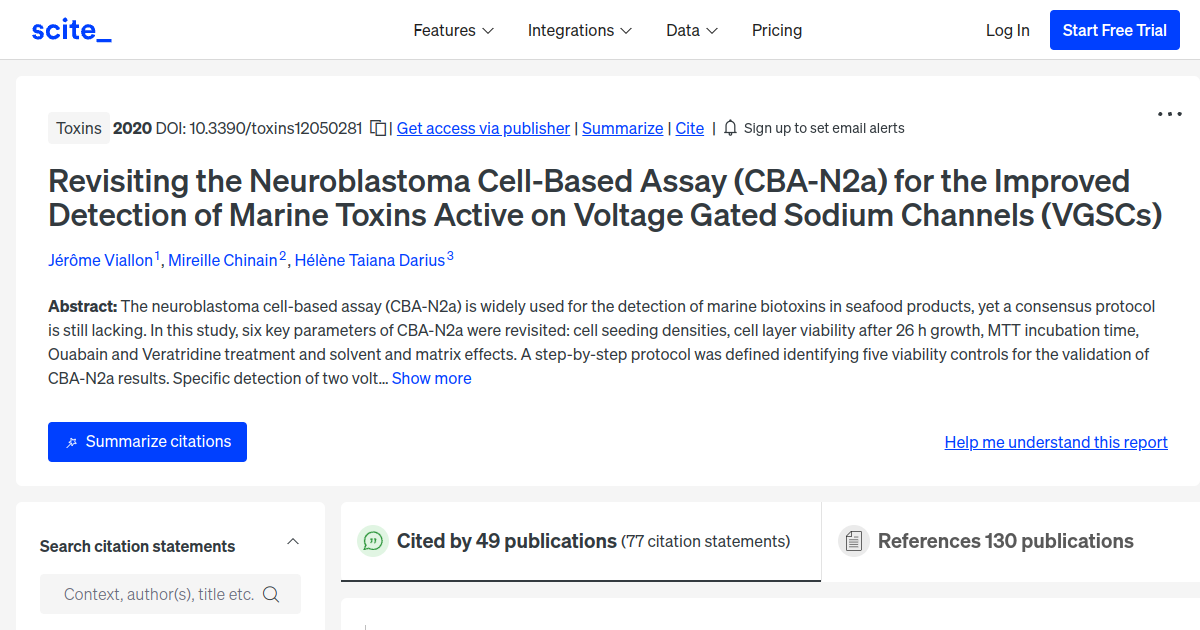 Revisiting the Neuroblastoma Cell-Based Assay (CBA-N2a) for the ...