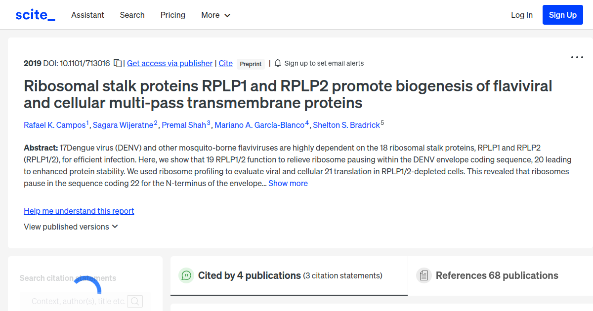 Ribosomal stalk proteins RPLP1 and RPLP2 promote biogenesis of ...