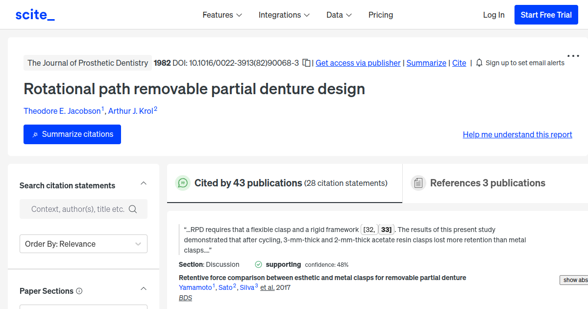 Rotational path removable partial denture design