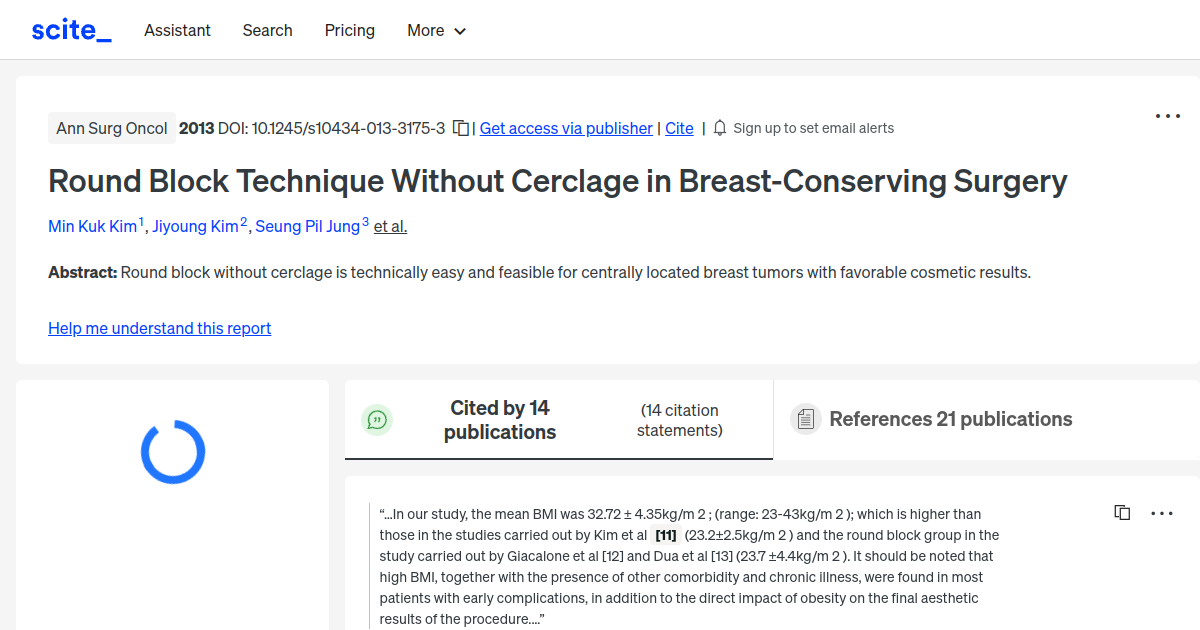 Round Block Technique Without Cerclage in Breast-Conserving Surgery ...