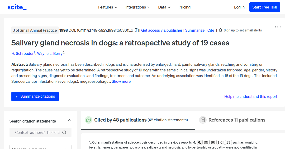 Salivary gland necrosis in dogs: a retrospective study of 19 cases ...