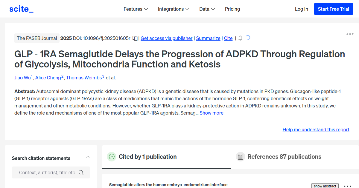 GLP ‐ 1RA Semaglutide Delays the Progression of ADPKD Through ...