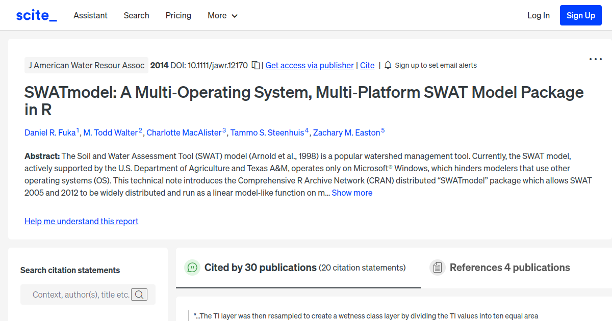 SWAT model: A Multi‐Operating System, Multi‐Platform SWAT Model Package ...
