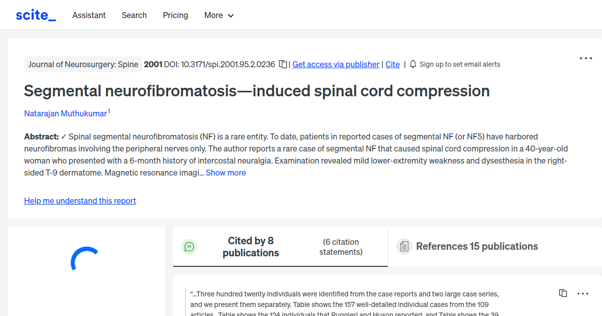 Segmental neurofibromatosis—induced spinal cord compression - [scite ...