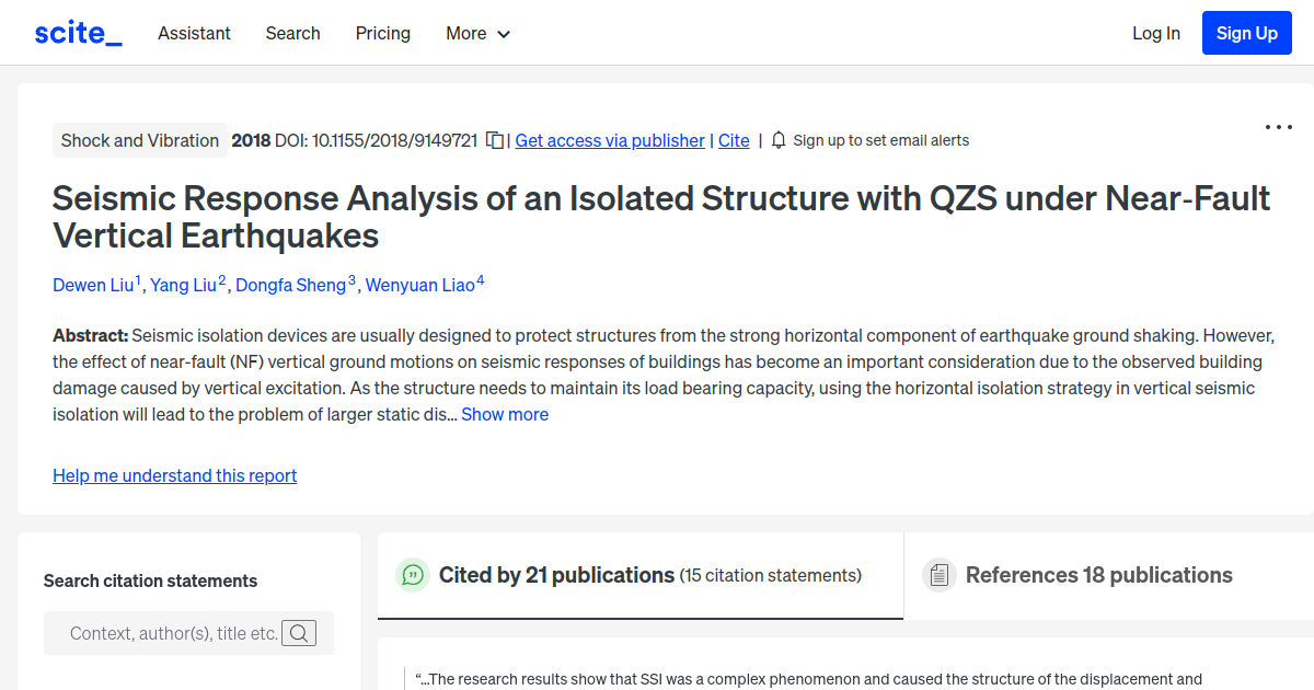 Seismic Response Analysis of an Isolated Structure with QZS under Near ...