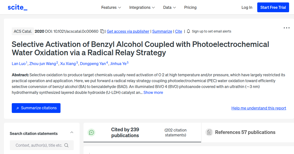 Selective Activation of Benzyl Alcohol Coupled with ...