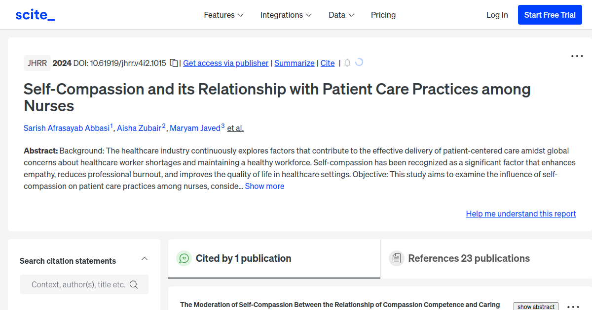 Self-Compassion and its Relationship with Patient Care Practices among ...