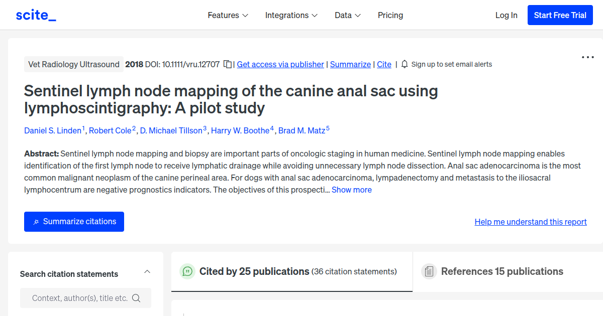 Sentinel lymph node mapping of the canine anal sac using ...