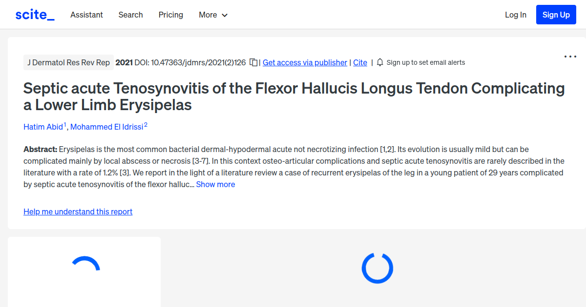 Septic acute Tenosynovitis of the Flexor Hallucis Longus Tendon ...