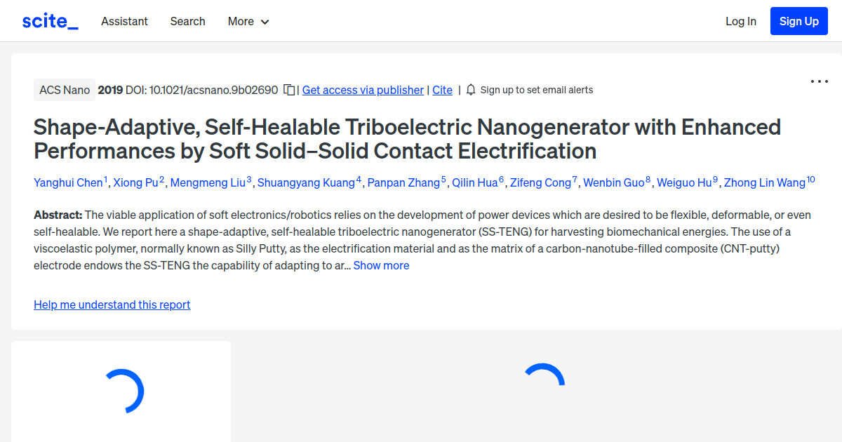 Shape-Adaptive, Self-Healable Triboelectric Nanogenerator with Enhanced ...