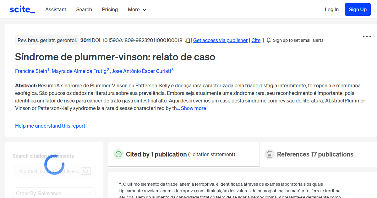 Síndrome de plummer-vinson: relato de caso - [scite report]