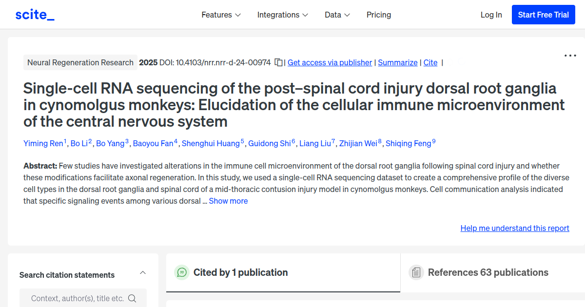 Single-cell RNA sequencing of the post–spinal cord injury dorsal root ...