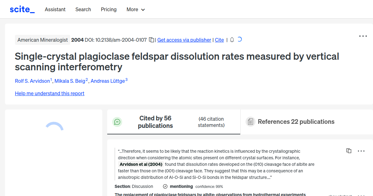 Single-crystal plagioclase feldspar dissolution rates measured by ...