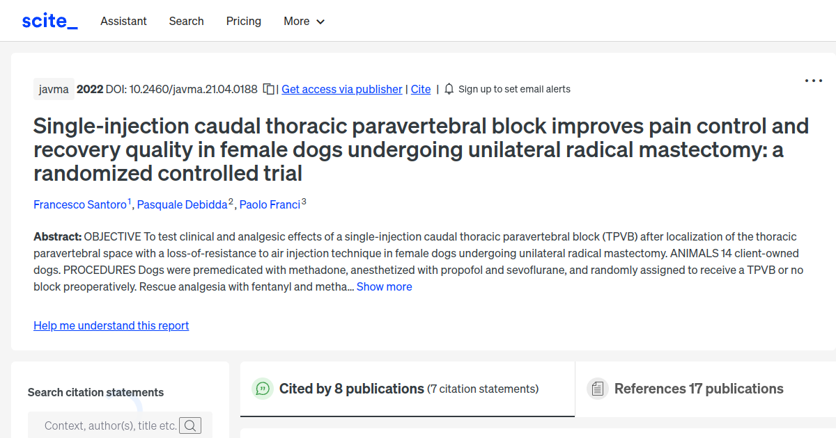 Single-injection caudal thoracic paravertebral block improves pain ...