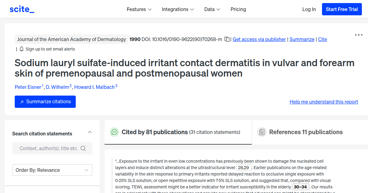 Sodium lauryl suifate-induced irritant contact dermatitis in vulvar and ...