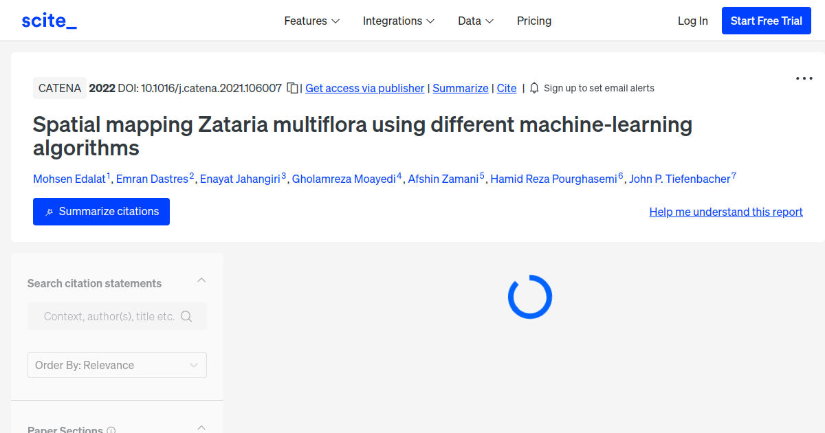 Spatial mapping Zataria multiflora using different machine-learning ...
