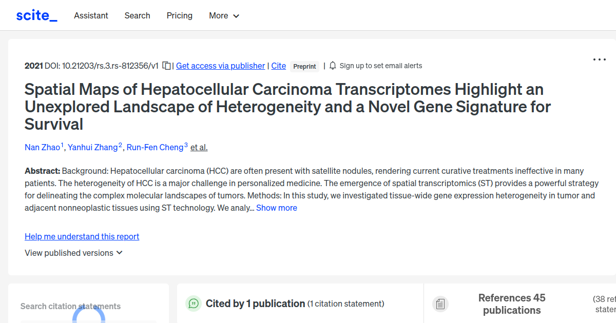 Spatial Maps of Hepatocellular Carcinoma Transcriptomes Highlight an ...