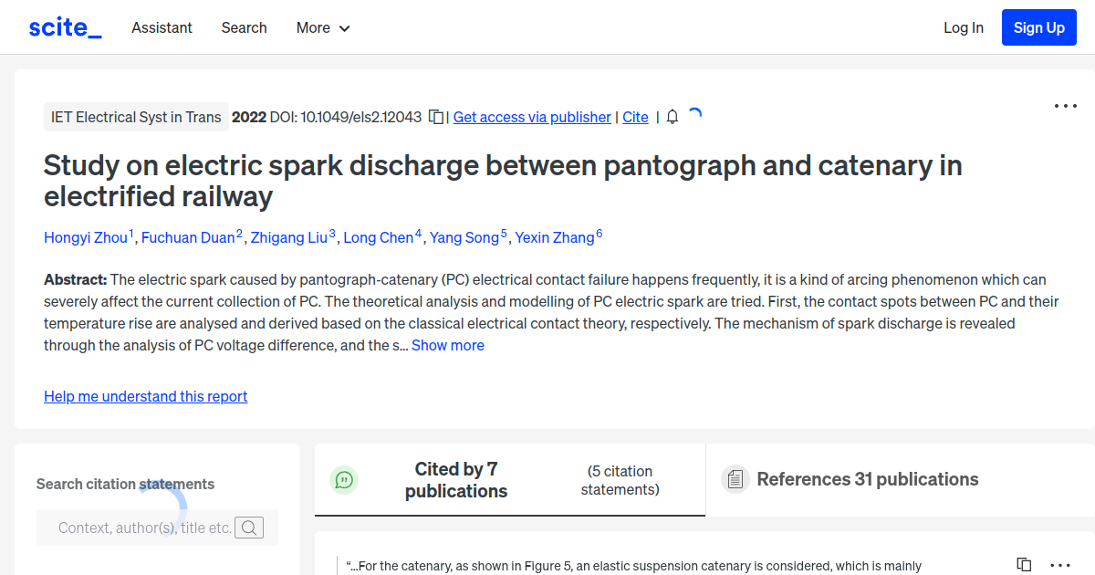 Study on electric spark discharge between pantograph and catenary in ...